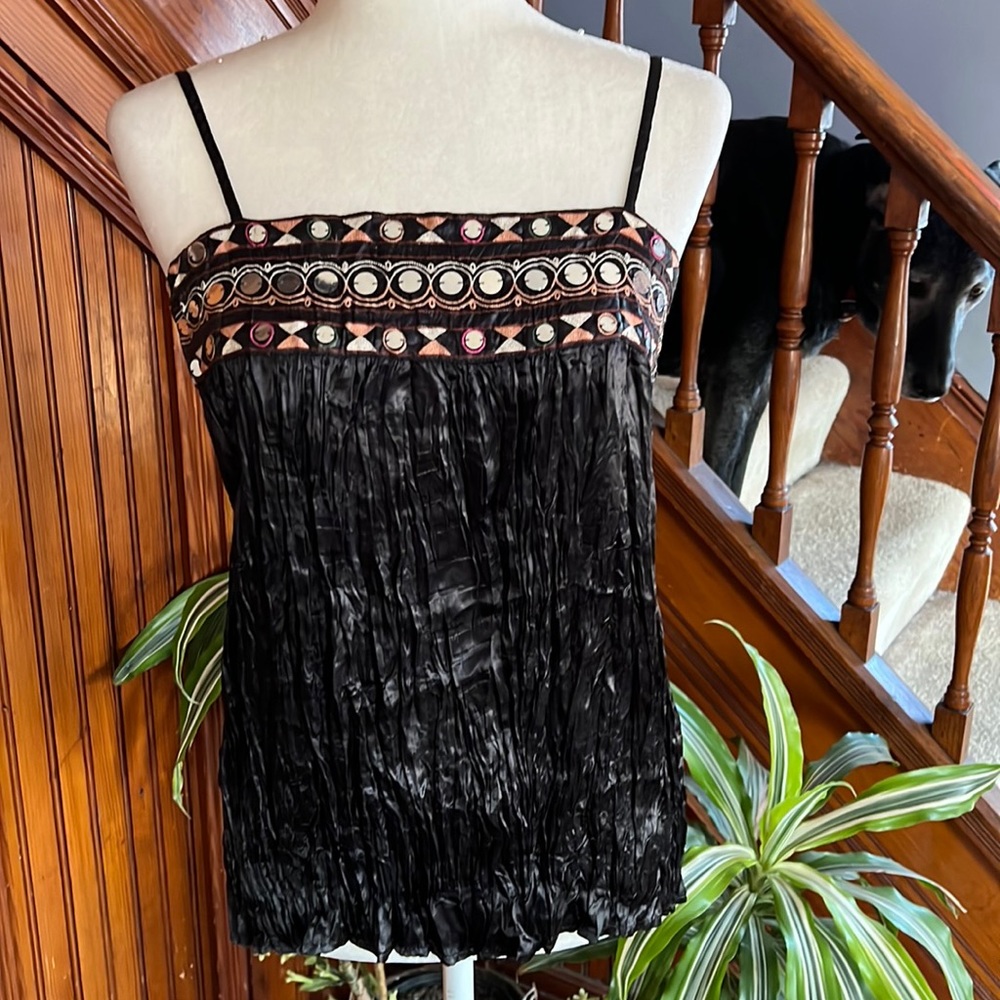 Vintage Flashback Couture Party Tank Black Sz M - Gem